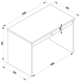 Malý psací stůl Andy - béžová