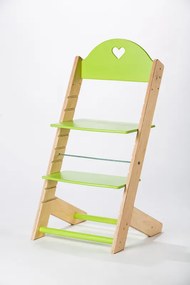 Lucas Wood Style rostoucí židle MIXLE -  přírodní/zelená rostoucí židle MIXLE: Srdíčko