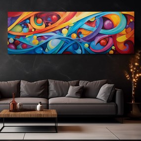 Obraz na plátně - Plynoucí linie, Abstrakce FeelHappy.cz Velikost obrazu: 120 x 40 cm