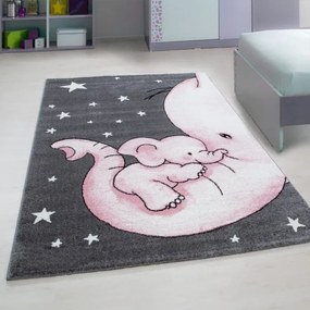 Vopi | Dětský koberec Kids 560 pink - Kulatý průměr 120 cm