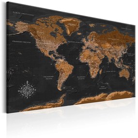 Obraz - Brown World Map (PL)