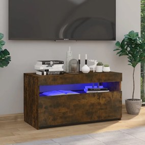 TV skříňka s LED osvětlením kouřový dub 75 x 35 x 40 cm