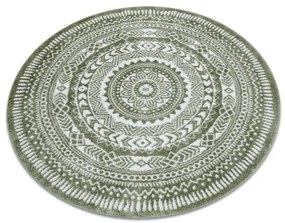 Dywany Luszczow Kulatý koberec FUN Napkin ubrousek - zelená Rozměr koberce: 200 cm KRUH
