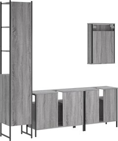 vidaXL 4dílný set koupelnového nábytku kompozitní dřevo [3214808] Barva: dub sonoma