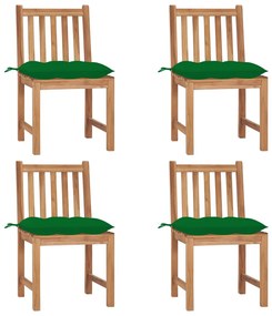 Zahradní židle 4 ks s poduškami masivní teak,  3073108