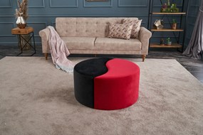 Atelier del Sofa Taburet Alis Puf - Red, Black, Černá, Červená