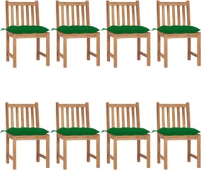 Zahradní židle 8 ks s poduškami masivní teak 3073162