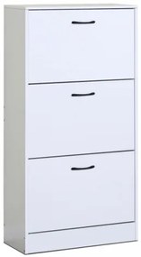Botník do předsíně bílý 3 přihrádky  ABO-G1016 WT