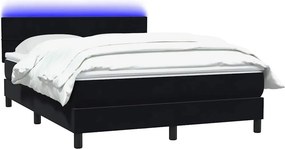 Box spring postel s matrací a LED černá 160x210 cm samet 3316889