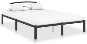 vidaXL Rám postele černý kov 140 x 200 cm