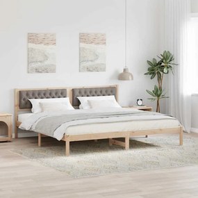 Rám postele s čelo Taupe 200 x 200 cm Masivní borové dřevo 3394236