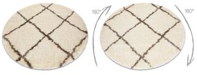Kusový koberec shaggy Flan krémový kruh 160cm