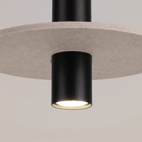 Černé/béžové kovové závěsné svítidlo ø 30 cm Olisa – Sollux
