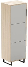 ARBYD Matně šedá dubová kancelářská skříň Thor 158,2 cm x 52 cm