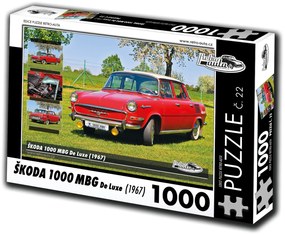 Retro-auta puzzle č. 22 škoda 1000 mbg de luxe (1967) 1000 dílků