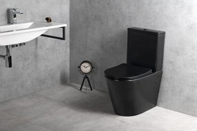 Sapho Sapho, PACO RIMLESS WC kombi, spodní/zadní odpad, černá, PC1012WRB