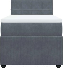 Box spring postel s matrací tmavě šedá 90x200 cm samet 3287651