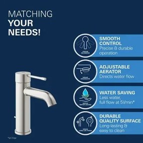 Grohe - Páková umyvadlová baterie s výpustí, supersteel