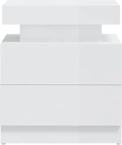 Noční stolek bílý s vysokým leskem 45x35x52 cm kompozitní dřevo 326855