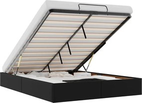 Osmanský rám postele bez matrace černá 140x190 cm umělá kůže 3310799