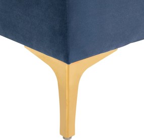 HOMCOM Lavice k posteli lavice na boty sametová modrá 118 x 45 x 42 cm se zvýšenými nohami do ložnice a předsíně | Aosom.de