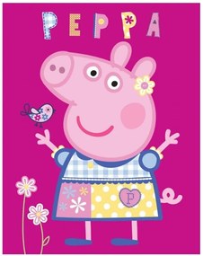 Dětská / dívčí fleecová deka Prasátko Peppa - motiv modelka - 110 x 140 cm