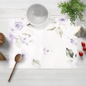 Biante Teflonové prostírání na stůl TF-024 Fialové růže na bílém 35x45 cm