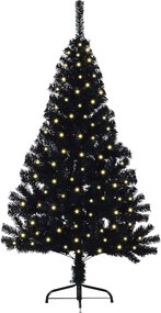 Umělý osvětlený vánoční stromeček Černá 150 cm PVC 3397124