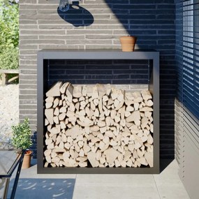 vidaXL Stojan na palivové dřevo 100 x 40 x 100 cm nerezová ocel [850974] Barva: Ocel/Antracitový