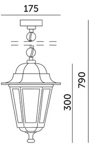 Venkovní lustr na řetězu 1xE27/60W/230V IP44 bílá