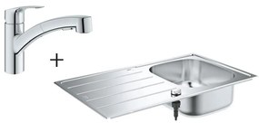 Grohe dřezový set - nerezový dřez s baterií Eurosmart - komplet, nerez, chrom K 200 SET