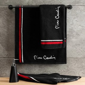 BAVLNĚNÝ RUČNÍK PIERRE CARDIN DARIO 70X140 CM ČERNÁ