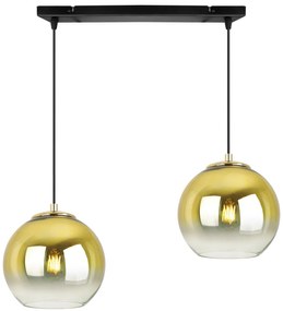 Závěsné svítidlo Bergen Gold, 2x zlaté/transparentní skleněné stínítko (fi 15cm)