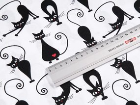 Biante Dětský bavlněný povlak na polštář s lemem Sandra SA-019 Černé kočky 50 x 50 cm