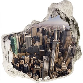 Wallmuralia Fototapeta díra na zeď 3D New York z ptačího pohledu 75x75 cm