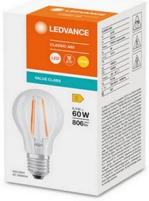 LED žárovka E27 LEDVANCE Filament CL A FIL 6,5W (60W) teplá bílá (2700K)