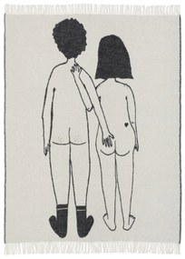 helen b Vlněný přehoz Naked couple back 130 x 170 cm, krémová barva, textil