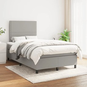 Box spring postel s matrací světle šedá 120x190 cm textil 3269874