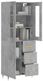 Skříň highboard betonově šedá 69,5x34x180 cm kompozitní dřevo - Default Title