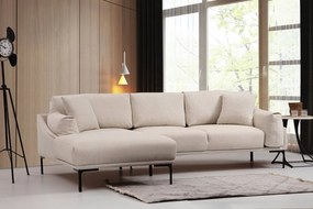 Designová rohová sedačka Pallavi 255 cm krémová - levá