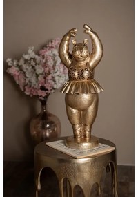 Zlatá antik dekorace socha hrošice Ballerina Hippo - 23*23*64 cm