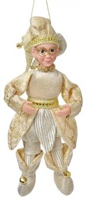 Závěsná dekorace Elf ve zlatém obleku - 10*8*28 cm