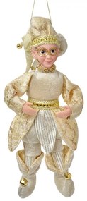 Závěsná dekorace Elf ve zlatém obleku - 10*8*28 cm
