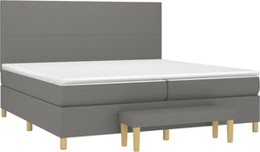 Box spring postel s matrací tmavě šedá 200x200 cm textil 3137022