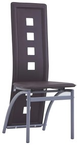 Jídelní židle 4 ks hnědé umělá kůže - Default Title