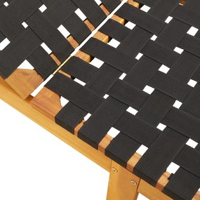 Lehátka 2 ks černá masivní akáciové dřevo a textil 3214210