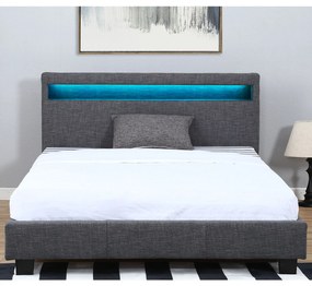 Goleto Čalouněná postel Verona 120 x 200 cm s LED osvětlením | tmavě šedá