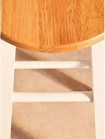Bílá/v přírodní barvě barová stolička z kaučukového dřeva (výška sedáku 74 cm) Chester – Premier Housewares