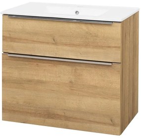 Mereo Mereo, Mailo, koupelnová skříňka s keramickým umyvadlem 81 cm, chrom madlo, CN521