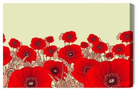 Obraz Krásné Červené Vlčí Máky Nedostatek Nedostatek Přírodní plátno 100x70